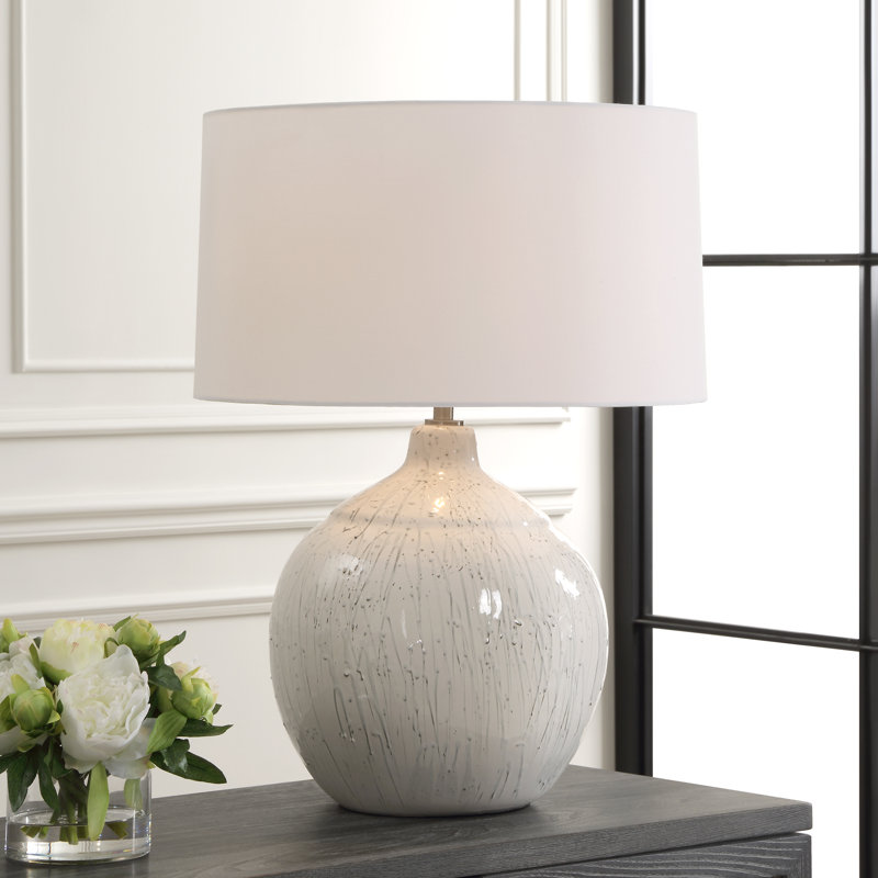 Latitude Run® Bragenham White Glaze Table Lamp | Wayfair